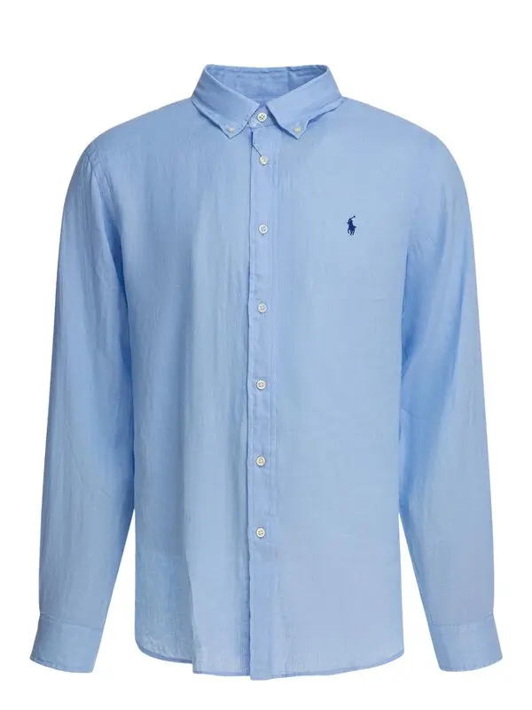 Polo Ralph Lauren Logo Embroidered Polo Pony Shirt - Blue
