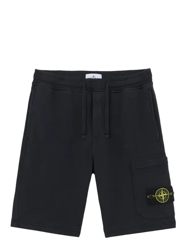 Stone Island Logo Patch Drawstring Shorts - Navy Blue