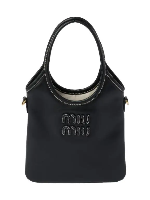Miu Miu Logo Shopping Bag - Black