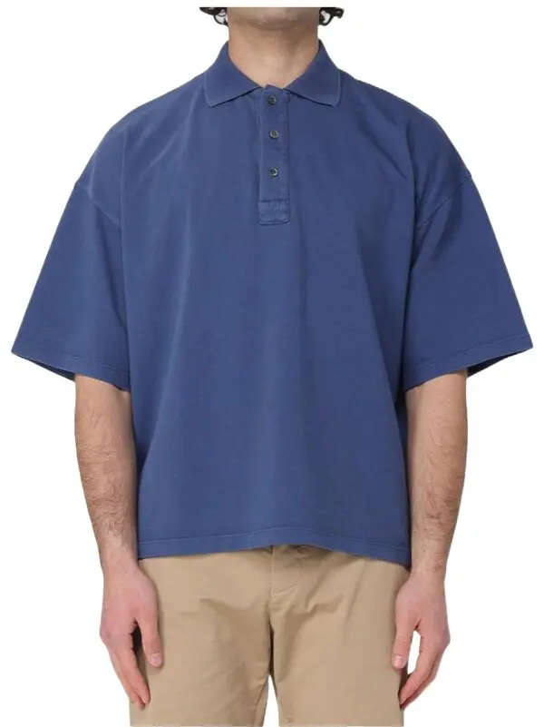 Barena Venezia Buttoned Logo Embroidered Polo Shirt - Blue