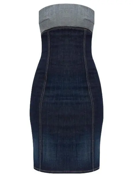 Dsquared2 Slim Fit Sleeveless Denim Mini Dress - Navy Blue