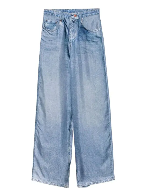 PIERRE-LOUIS MASCIA Wide Leg Denim Trousers - Blue