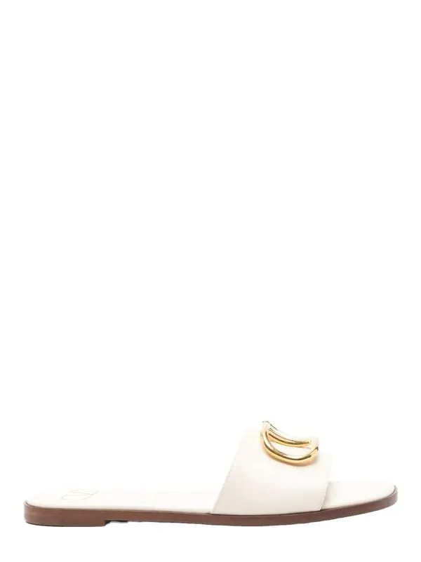 Valentino Garavani Vlogo Signature Open Toe Slip-on Sandals - Light Ivory