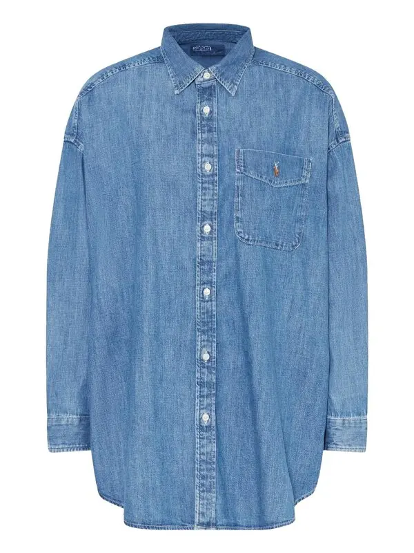 Polo Ralph Lauren Oversize Long Denim Shirt - Blue