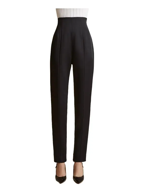 Khaite The Lena Satin Trousers - Black