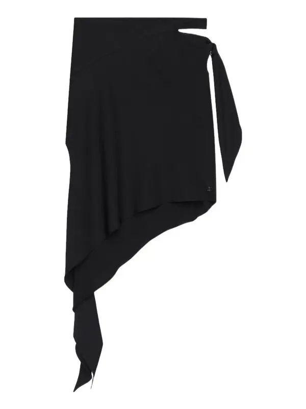 COURREGES Knot Cut-out Detailed Asymmetrical Skirt - Black