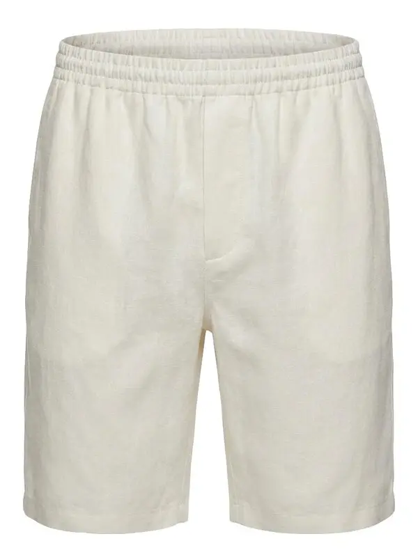 Gucci Logo Embossed Linen Shorts - White