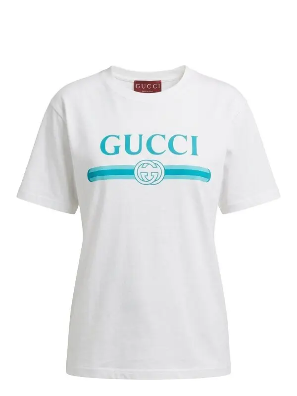 Gucci Logo Printed Soft Jersey T-shirt - White