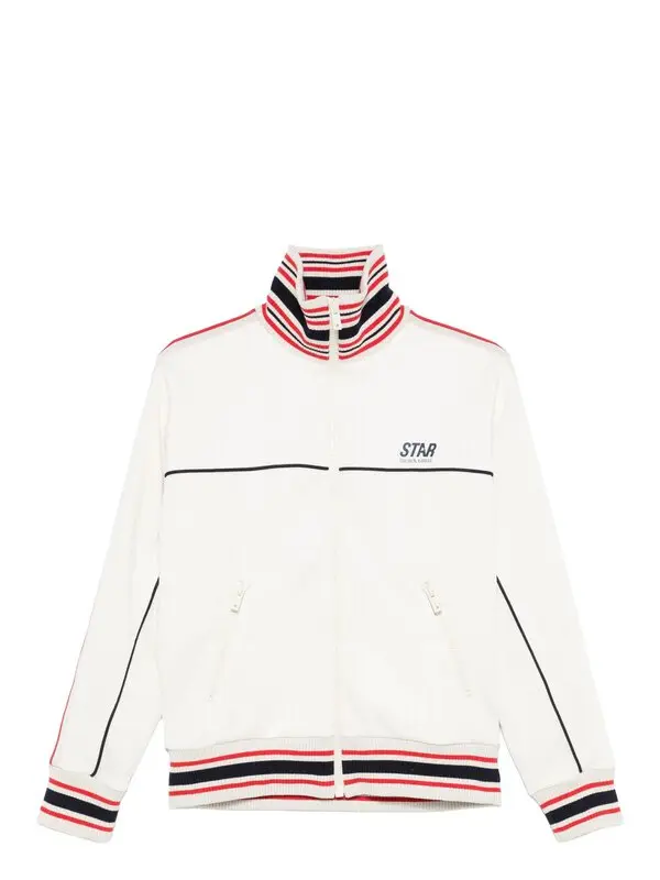 GOLDEN GOOSE Zip Up Track Jacket With Stripe Patterns - White