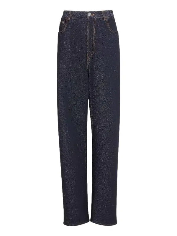 Alaïa Contrast Stitching Jeans - Black/white