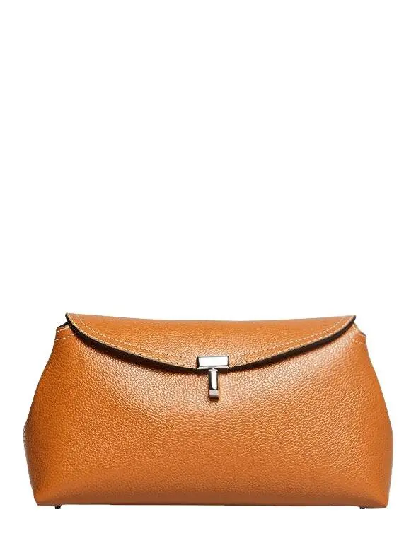 TOTEME Logo Plaque Foldover Top Crossbody Bag - Orange