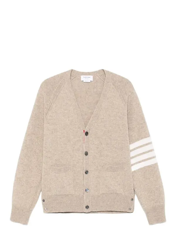 Thom Browne 4-bar V-neck Cardigan - Nude