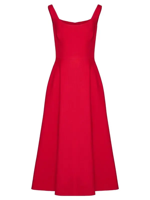 Valentino Garavani Crepe Couture Midi Dress - Red