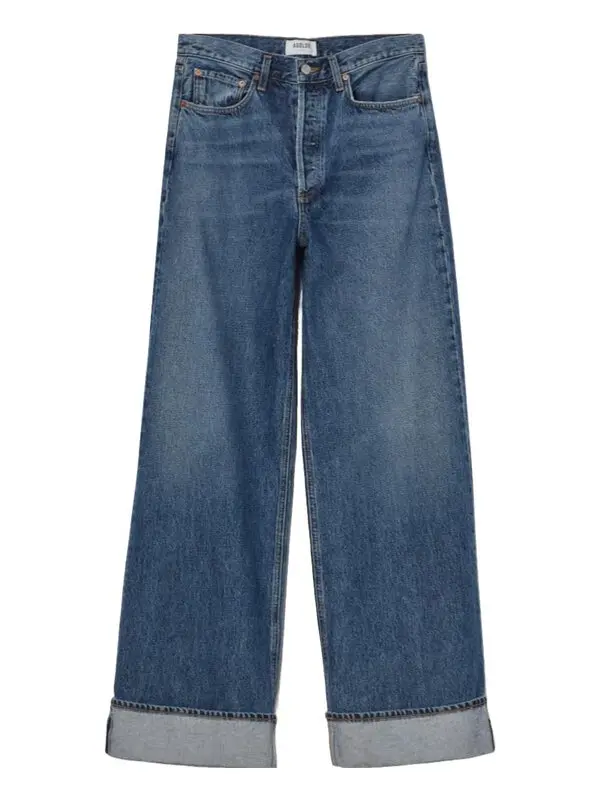 AGOLDE Dame High-waisted Wide-leg Jeans - Blue