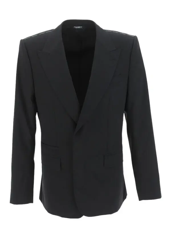 Dolce & Gabbana Dolce Gabbana Single-breasted Long-sleeved Blazer - Black