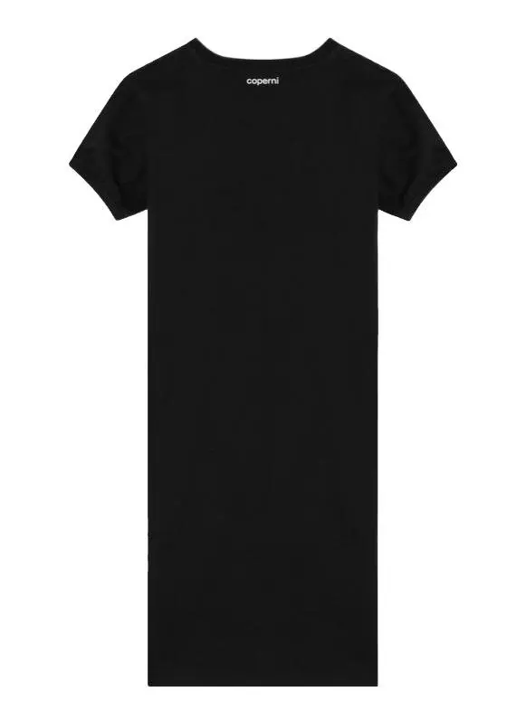 Coperni Gathered Heart-motif Crewneck Mini Dress - Black