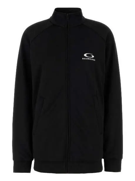 Balenciaga Track Jacket With Logo Detail - Black