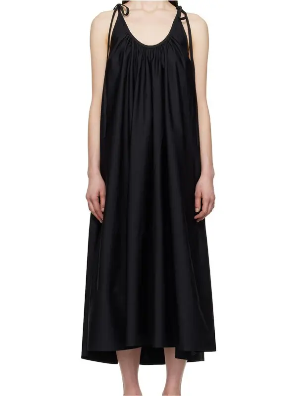 Co Gathered Halter Maxi Dress - Black