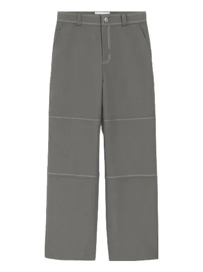 Ami Wide-leg Worker Trousers - Carbon