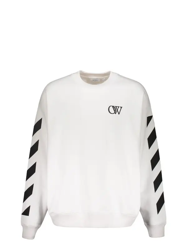 Off-White Diagonal Sleeve Logo Sweatshirt - White