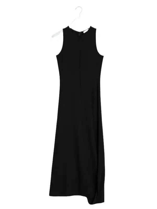 LEMAIRE Sleeveless Twisted Hem Midi Dress - Black