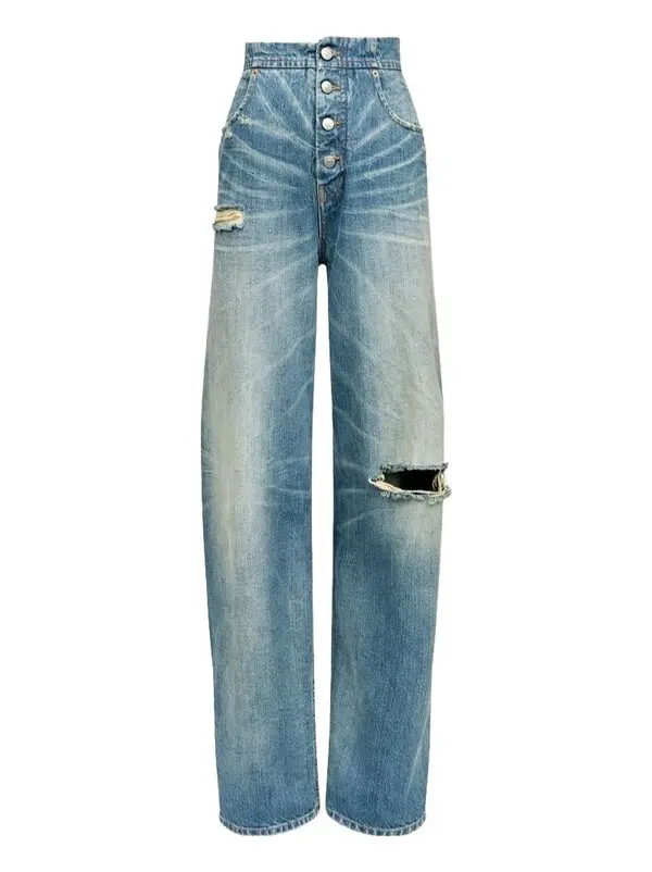 MAISON MARGIELA Distressed Washed Denim Jeans - Blue