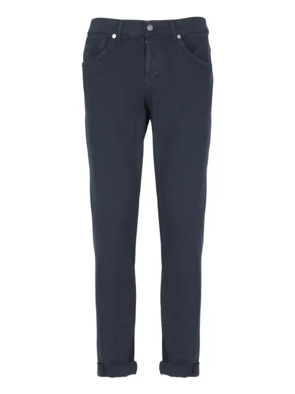 DONDUP Slim Fit Jeans With Contrast Embroidery - Black
