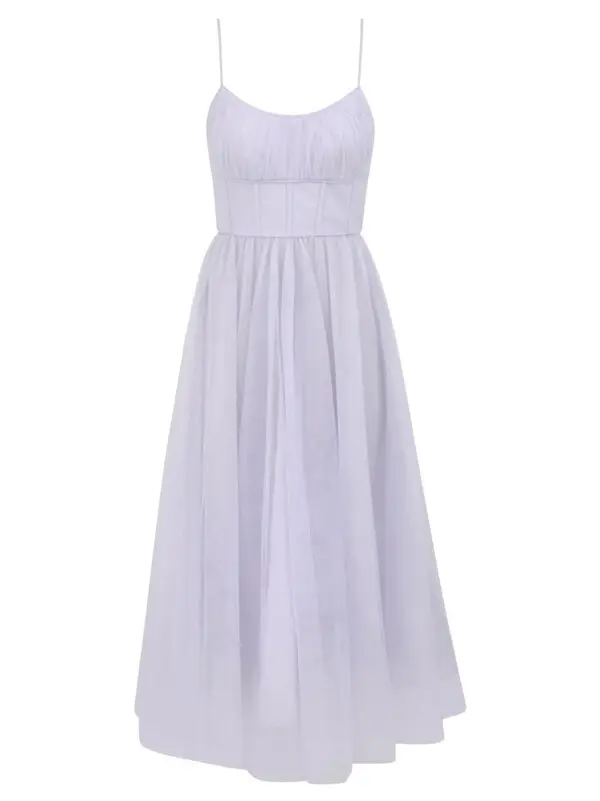 Zimmermann Tulle Corset Midi Dress - Light Blue