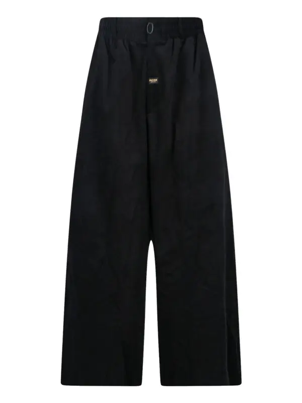 Martine Rose Wide-leg Corduroy Trousers With Elasticated Waistband - Black