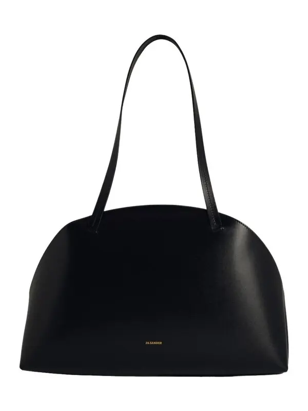 JIL SANDER Logo Printed Tote Bag - Black