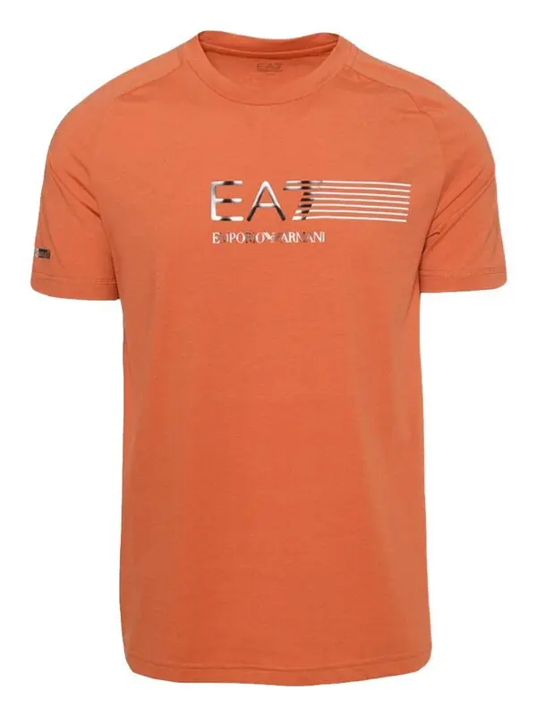 EA7 Line Logo Shoulder Collar T-shirt - Red