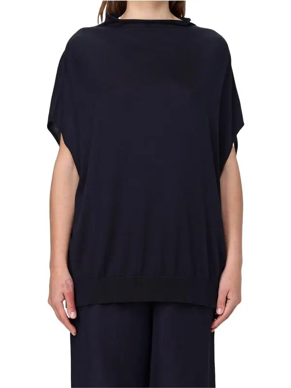 Fabiana Filippi Short-sleeved Roll Neck Knitted Top - Black