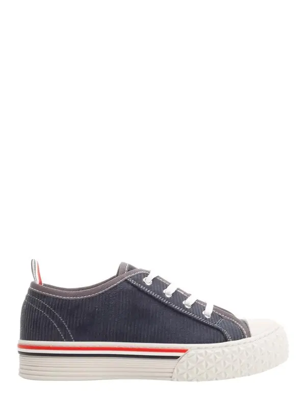 Thom Browne Round Toe Lace-up Sneakers - Navy Blue