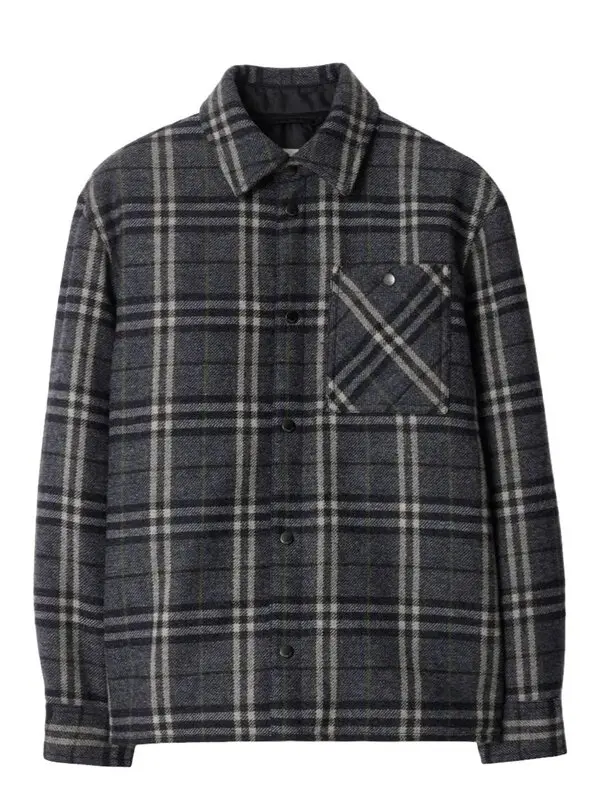 Burberry Checked Press-stud Shirt - Indigo