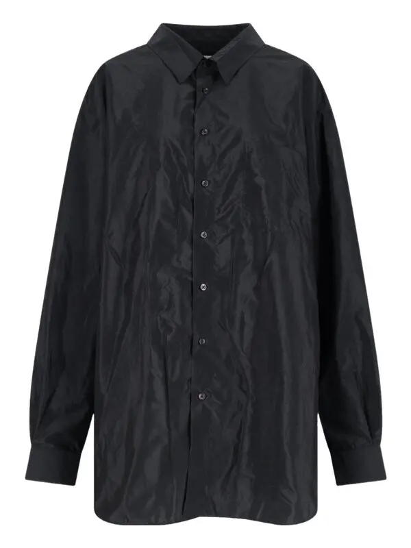 MAISON MARGIELA Long Sleeve Shirt With Lapel Collar - Black