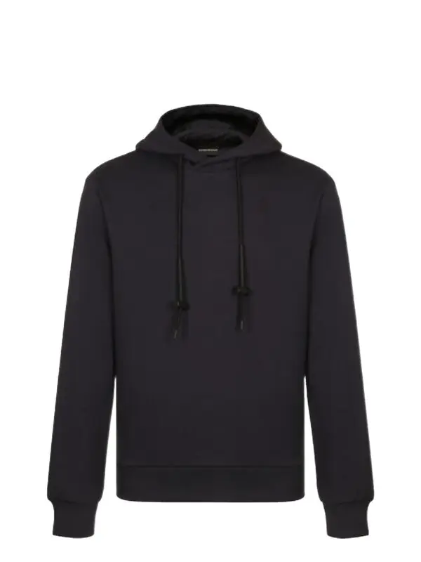 Emporio Armani Logo Hooded Sweater - Blue