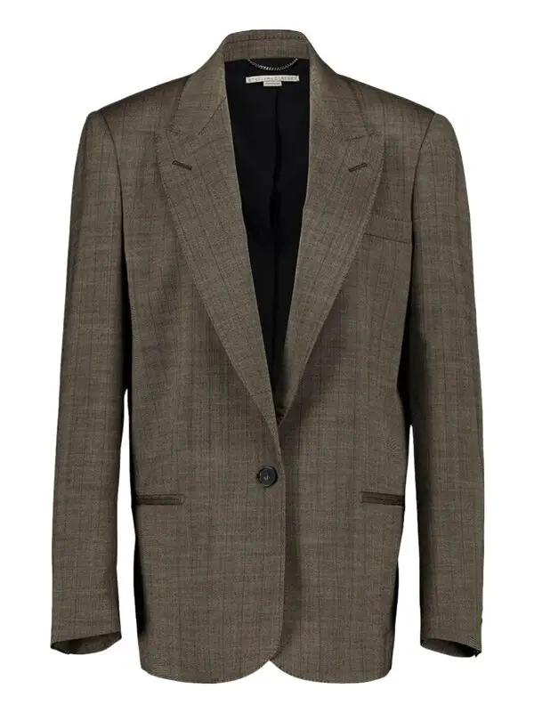 Stella McCartney Classic Single-breasted Blazer With Notched Lapel - Green