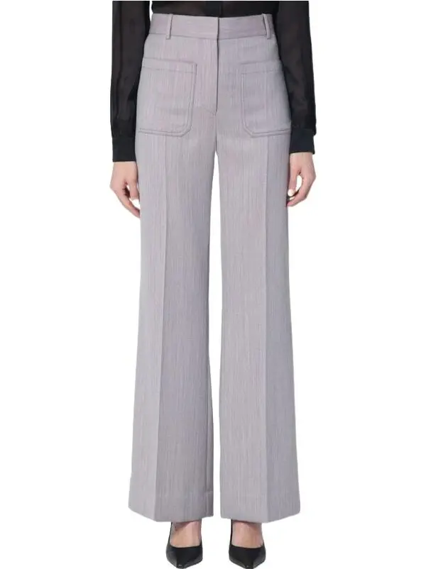 Victoria Beckham High-waisted Wide Leg Trousers - Grey