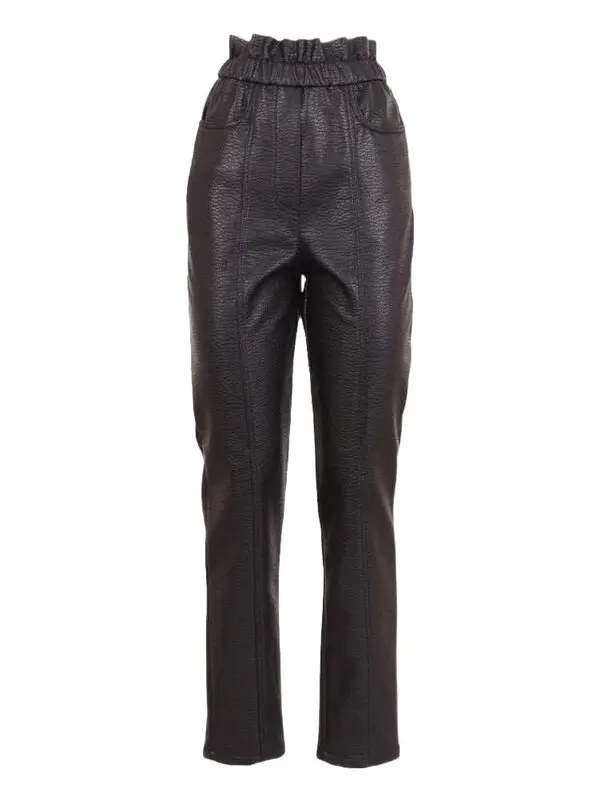 Philosophy Di Lorenzo Serafini Faux-leather Slim Trousers - Black