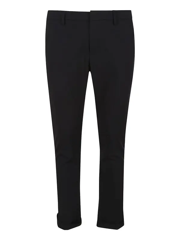 DONDUP Slim-cut Cotton Trousers - Black