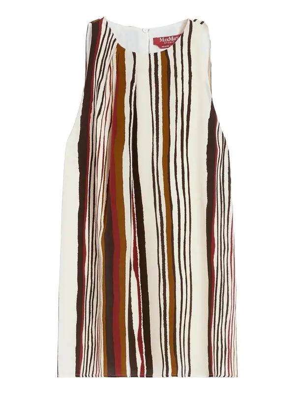 Max Mara Striped Sleeveless Blouse - Brick Red