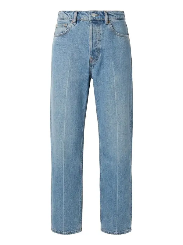 Gucci Low Rise Cropped Five-pocket Denim Pants - Blue