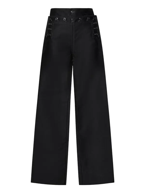 MAISON MARGIELA Layered Wide-leg Trousers - Black