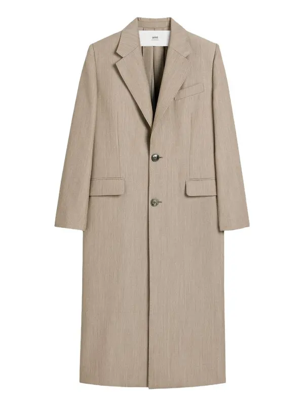 Ami Back Slit Long Coat - Ginger