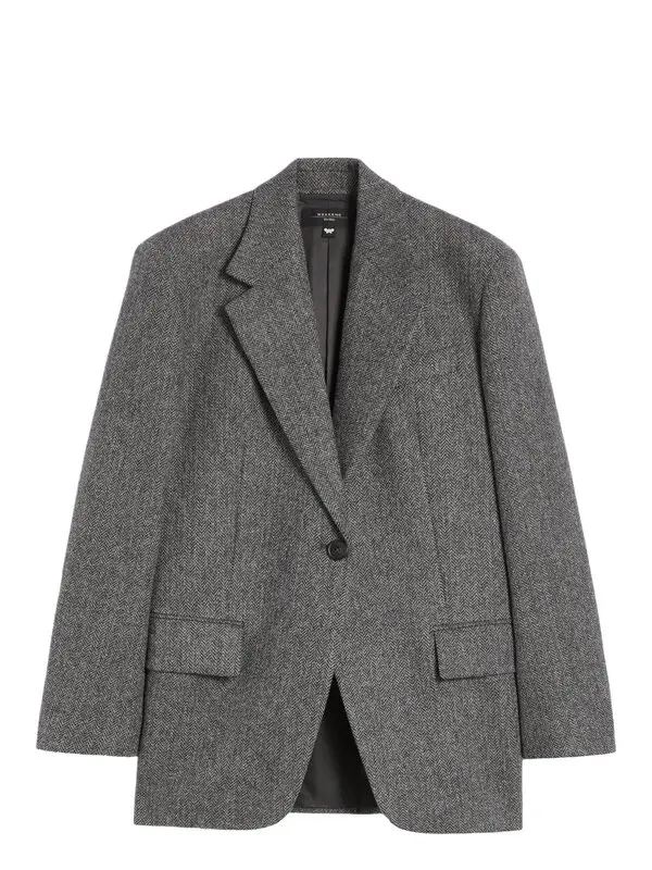 Max Mara Oversize Wool Blazer - Dark Gray