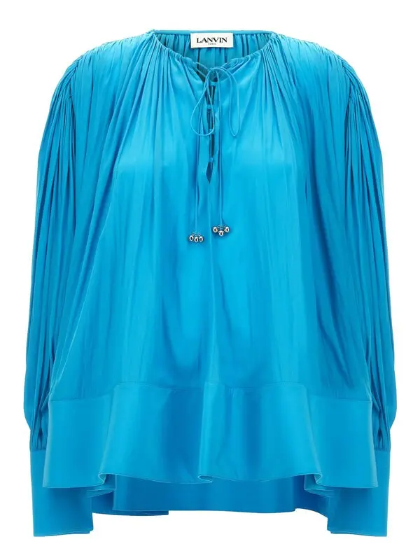LANVIN Pleated Drop-shoulder Kaftan - Blue