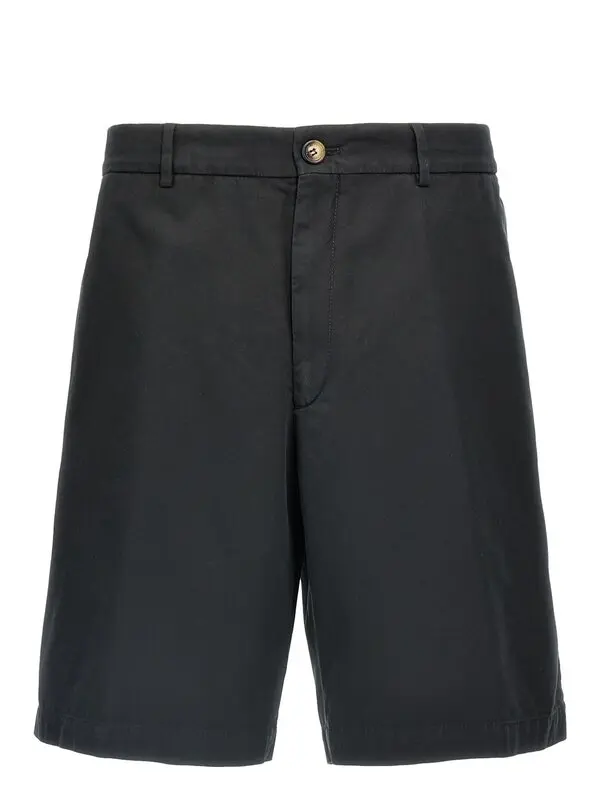 Brunello Cucinelli Garment-dyed Gabardine Bermuda Shorts - Black