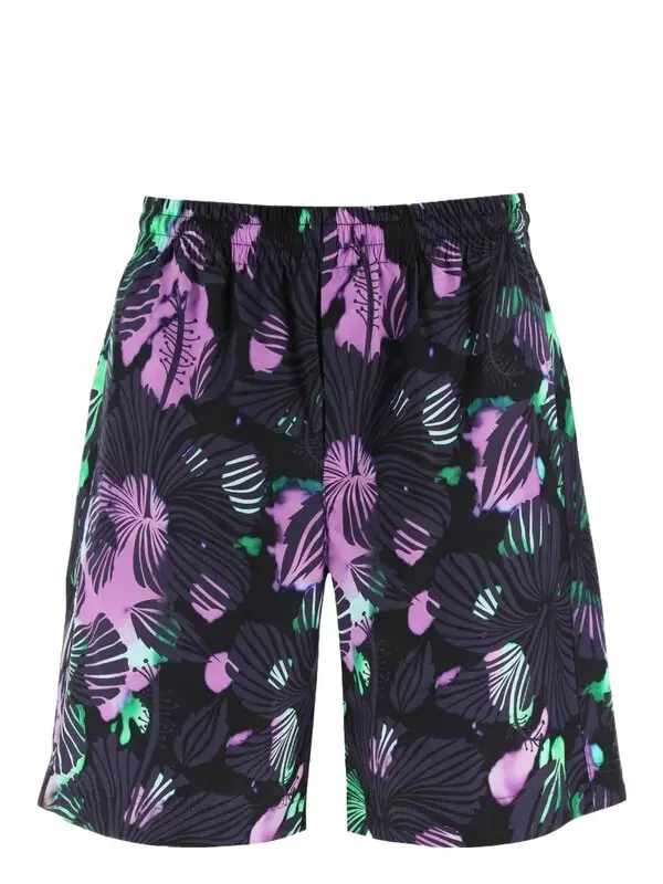 MSGM Graphic Printed Bermuda Shorts - Black