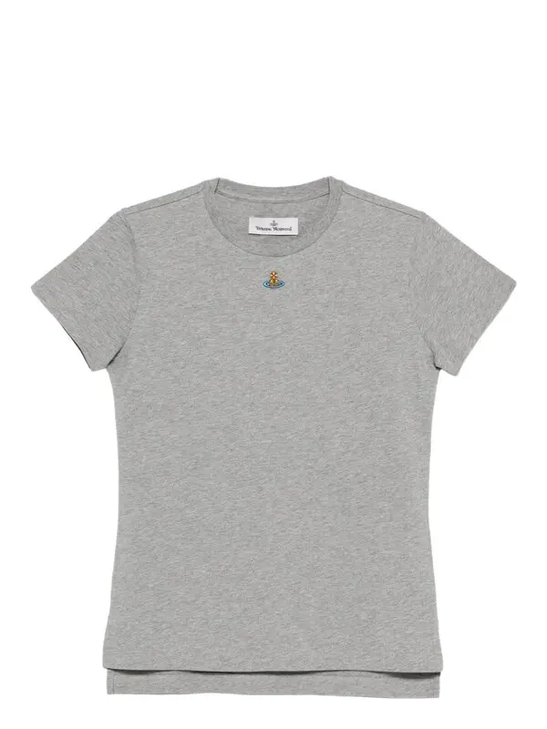 VIVIENNE WESTWOOD Orb Embellished Cotton T-shirt - Gray