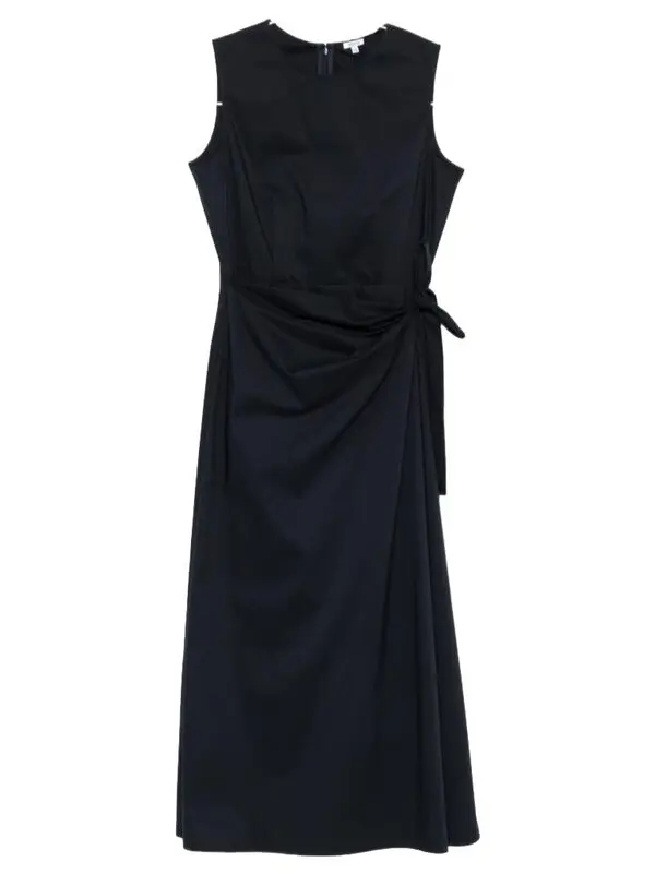 Aspesi Sleeveless Pleated Dress With Tie Detail - Black